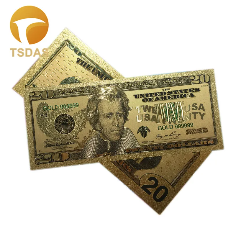 Real Gold Banknote 10pcs/set USD 20 Notes Collection .999 Pure USD Bill ...