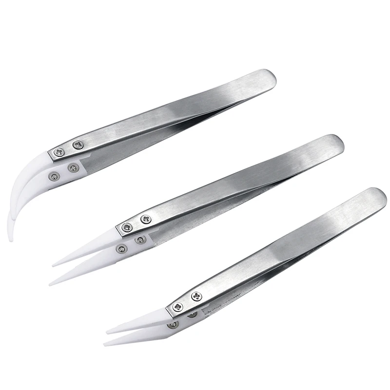 New-Non-Conductive-Ceramic-Tweezers-IC-SMD-SMT-Tweezers-Heat-Resistant ...