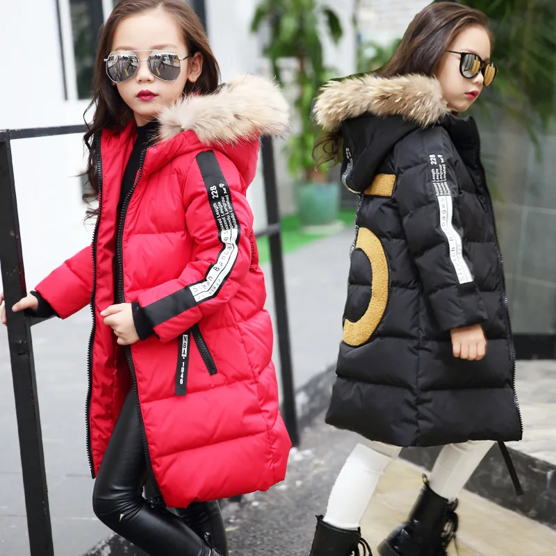 Girls Cotton Padded Warm Winter Coat Girl Thick Hooded Jacket Cotton ...
