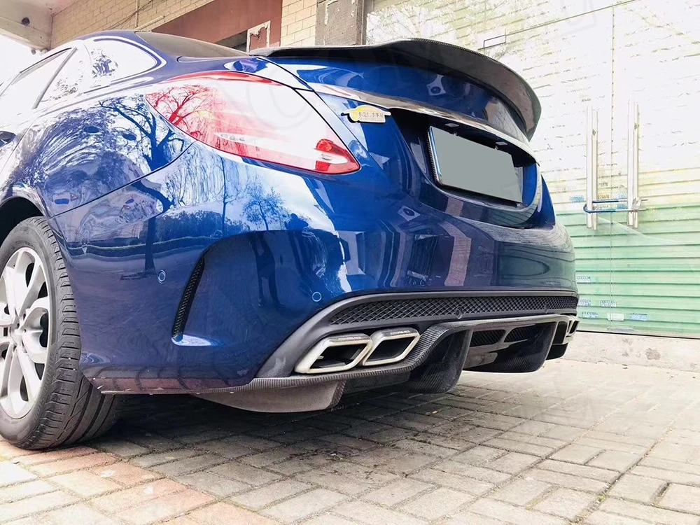 C Class Carbon Fiber Rear Trunk Boot Spoiler Wing for Mercedes Benz ...