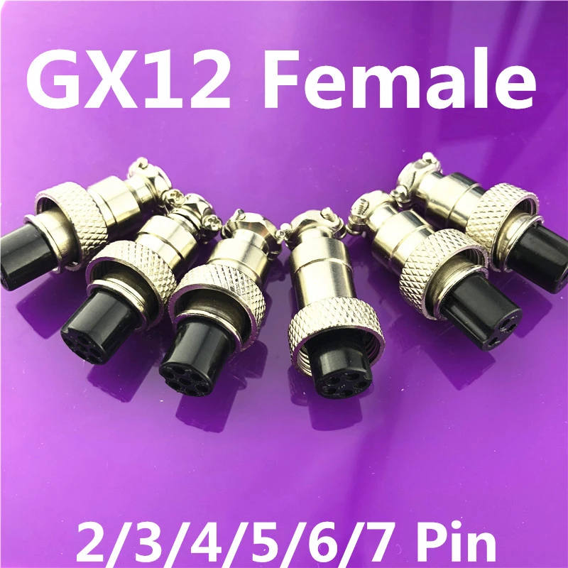 1pc Gx12 2/3/4/5/6/7 Pin Female 12mm L122-127 Circular Aviation Socket ...
