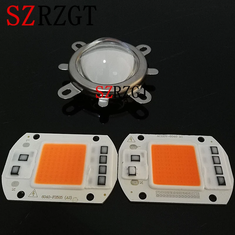 1set Ac 220v 110v 50w Led Grow Chip Full Spectrum 380nm-840nm+44mm ...