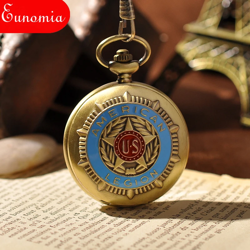 America Army Emblem Gold Chain Mechanical Pocket Watch PW065|mechanical ...