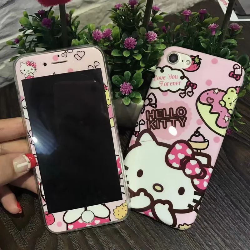 Banjolu New Hello Kitty + Screen Protector Tempered Glass Case for ...