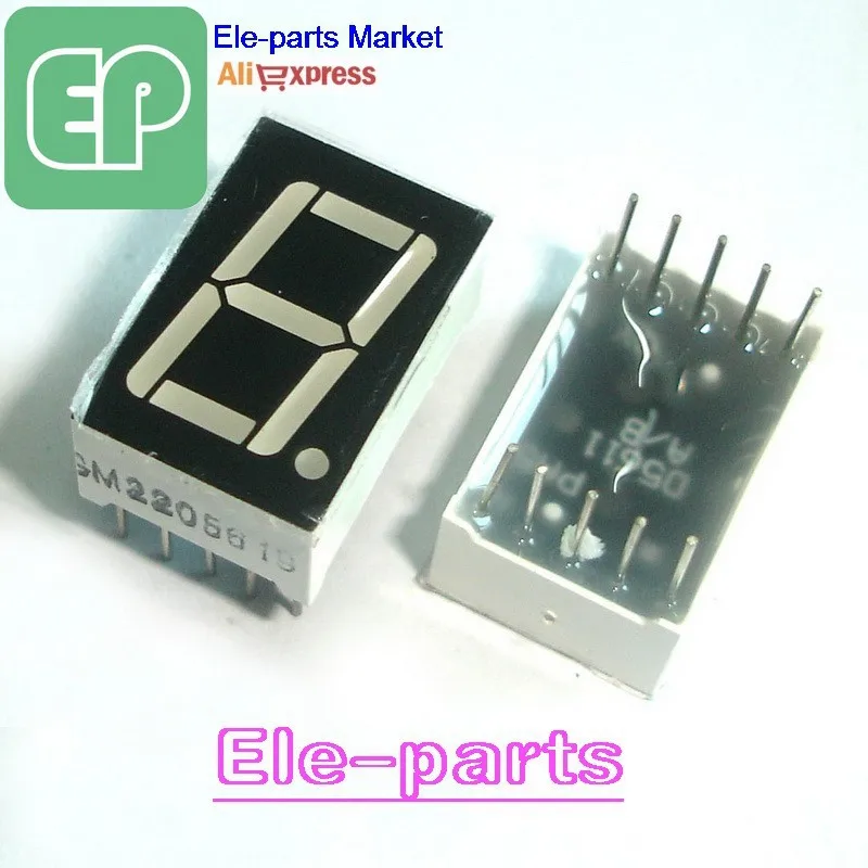 100 PCS LD 5161AG 1 Digit 0.56" GREEN 7 SEGMENT LED DISPLAY COMMON ...