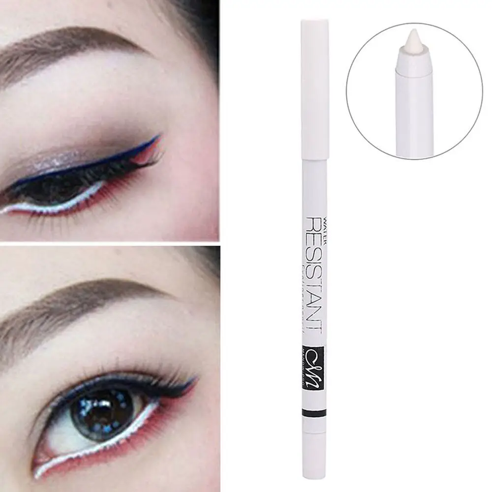 1PC White Eyeliner Pencil Waterproof Long Lasting Eyes Brighten Pen ...