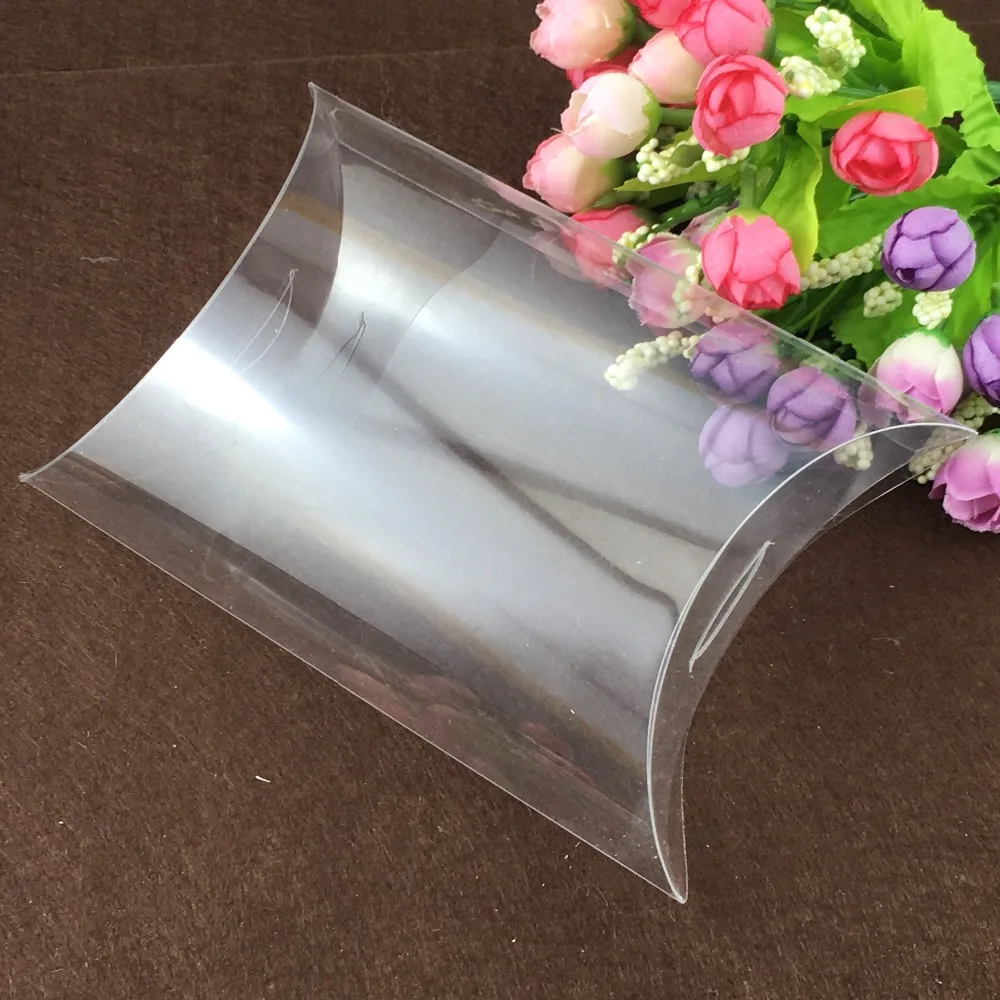 2 5 7 5 9cm 50pcs New Style Clear PVC Pillow Box Packaging Wedding