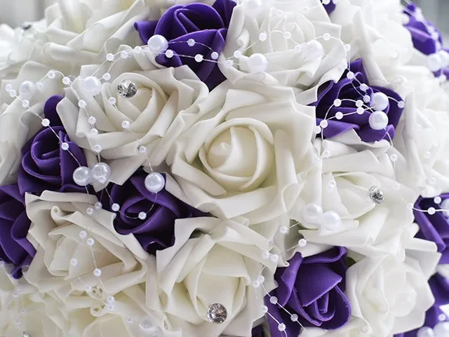 White Roses With Purple Tips