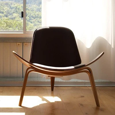 Triangle shell chair airplane really leather chair lounge chair chair ...