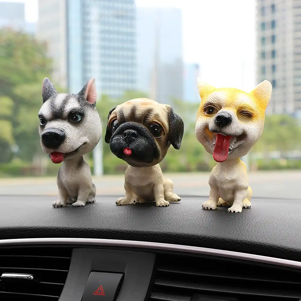 Car Dashboard Toys Music Nodding Dog Shaking Head Bobblehead Dolls Cute ...