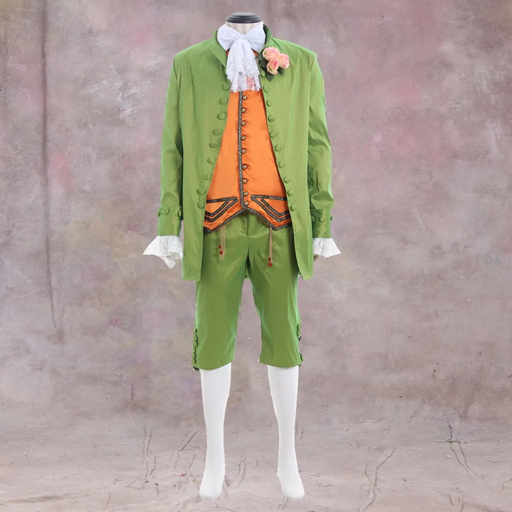 1860s 19th Europ Mens Rococo Cosplay Costume Top Jacket Vest Pants Suit ...