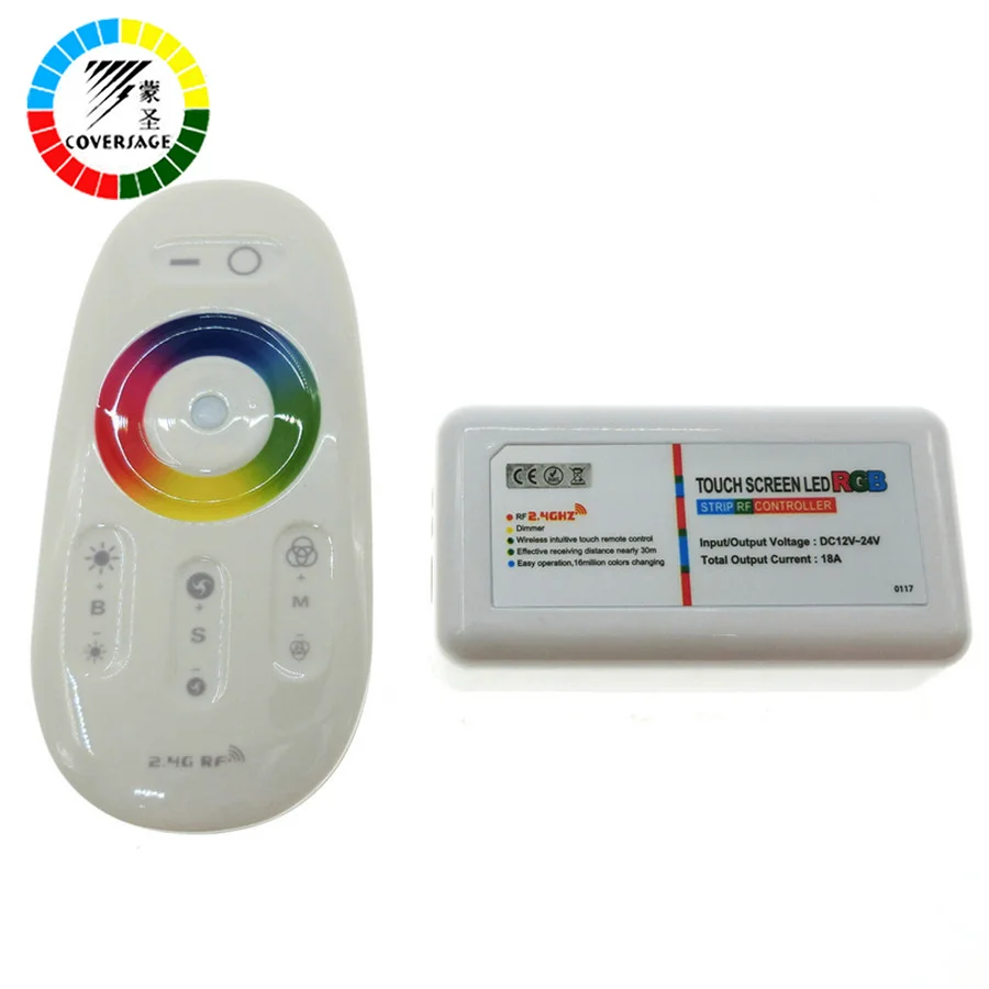 Coversage 2.4g Led Rgb Controller Dc12-24v Touch Screen Rf Remote ...