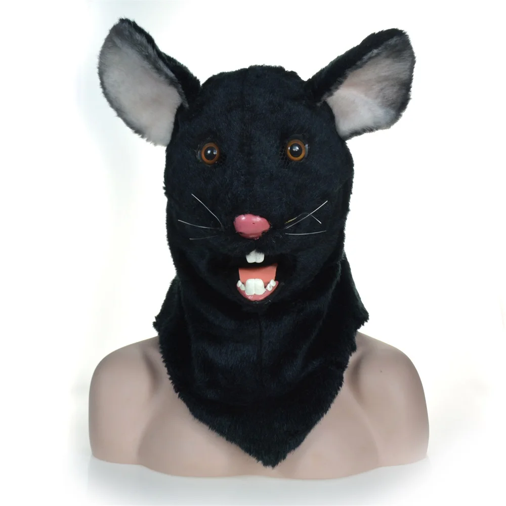 2022-HuiTai-plush-handmade-masked-ball-mouth-mover-masks-black-mouse ...