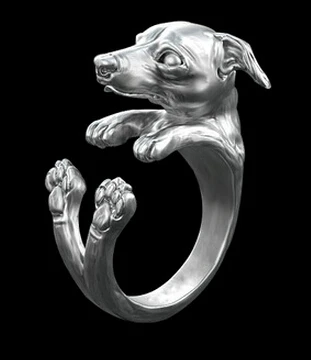 Wholesale 12pcs/lot handmade Greyhound dog Ring / Antique Silver ...