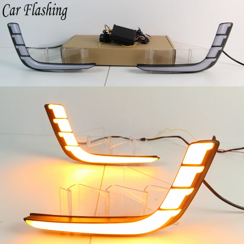 2Pcs-Car-DRL-12V-Yellow-Turning-Signal-Style-Relay-Waterproof-ABS-Case ...