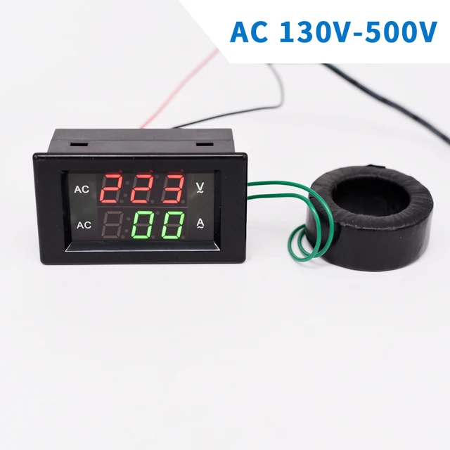 Dual Digital Voltmeter Ammeter AC220V 230V 240V 380V 500V Panel Amp ...