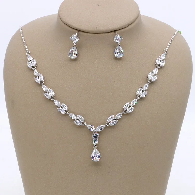 Jonnafe Fashion Simple Cubic Zirconia Women Dinner Prom Jewelry Sets ...