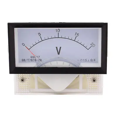 DC 0 20V Class 1.5 Plastic Rectangle Panel Analog Gauge Voltmeter ...