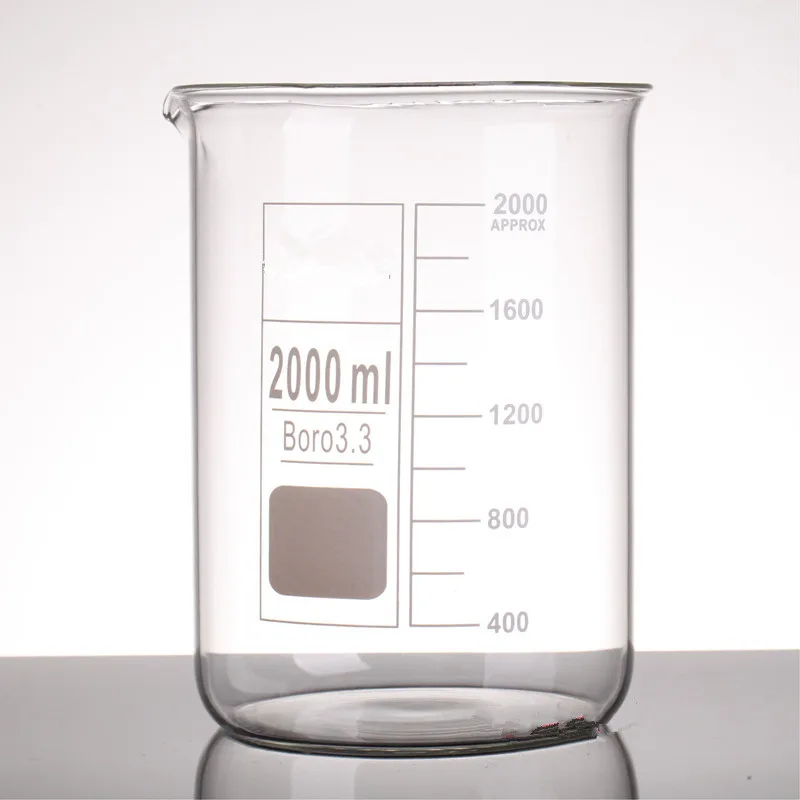 2000mL Borosilicate Glass Beaker 2L Low Form Spout Mouth Borosilicate ...