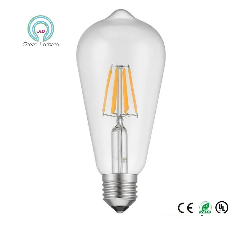 Retro edison style light dimmable led filament bulb ST64 E27 4W CE RoHS ...