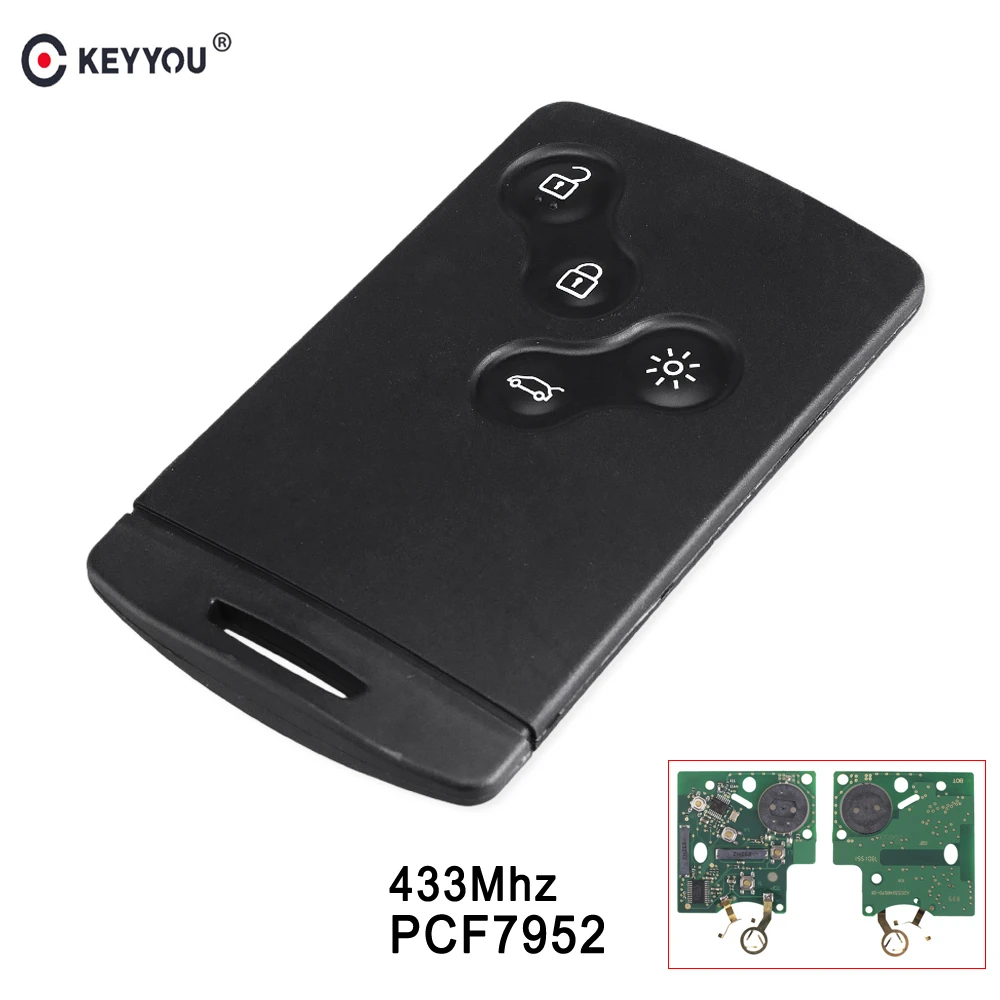 Keyyou For Renault Megane Scenic Laguna Koleos Clio Car Key Card Fob ...