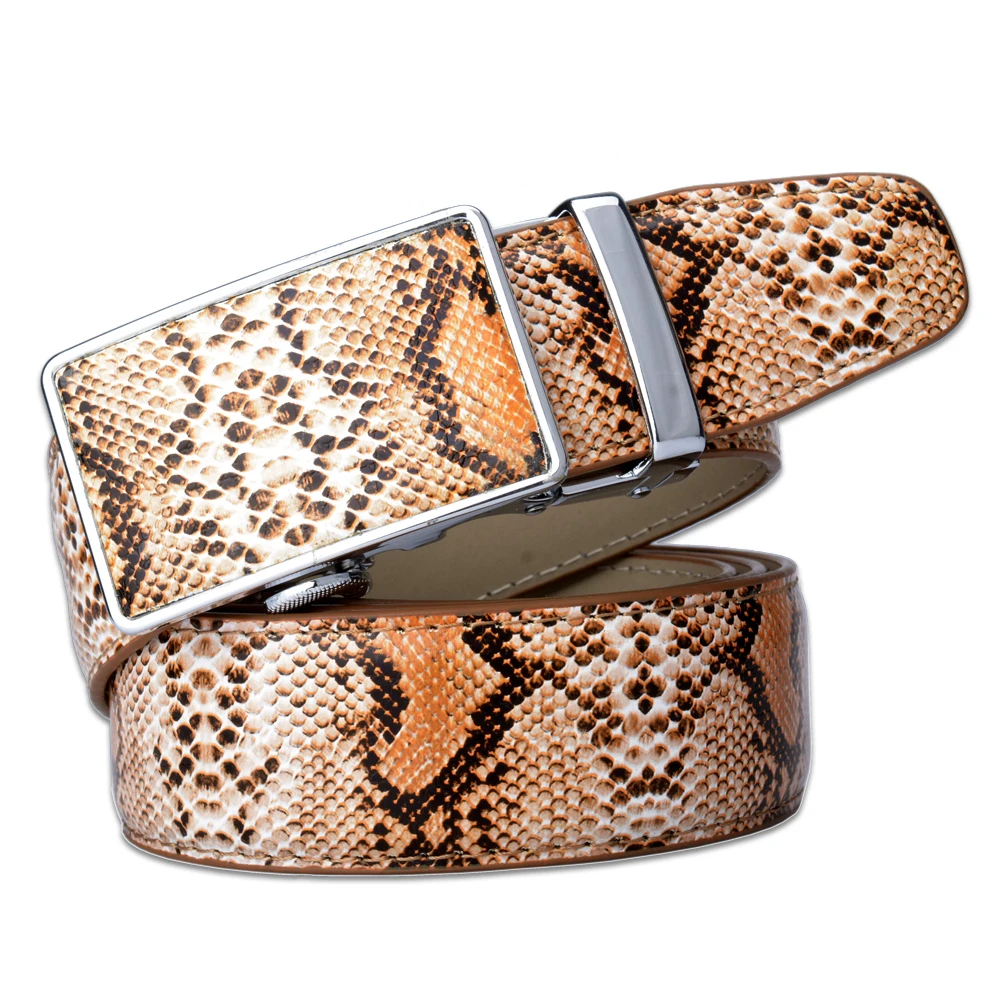 Free Shipping Luxury Automatic Buckle Men Belts Leather designer snake ...