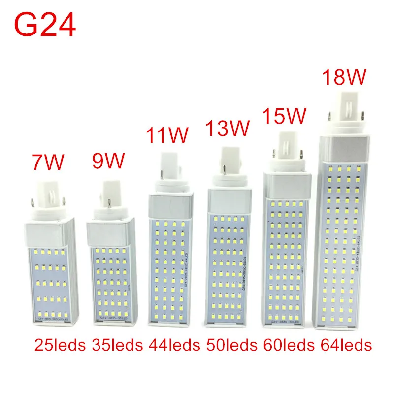 Bombillas LED G24, 7W, 9W, 11W, 13W, 15W, 18W, lámpara SMD 2835, foco ...