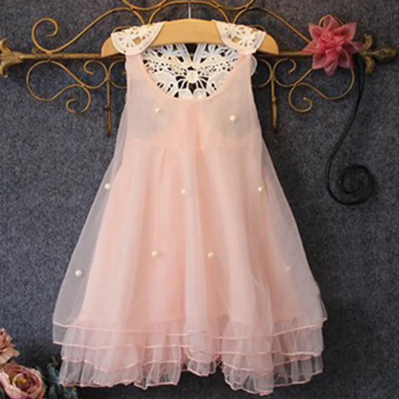 2018 Elsa lindo Niñas vestido nuevo verano malla Niñas ropa Rosa ...