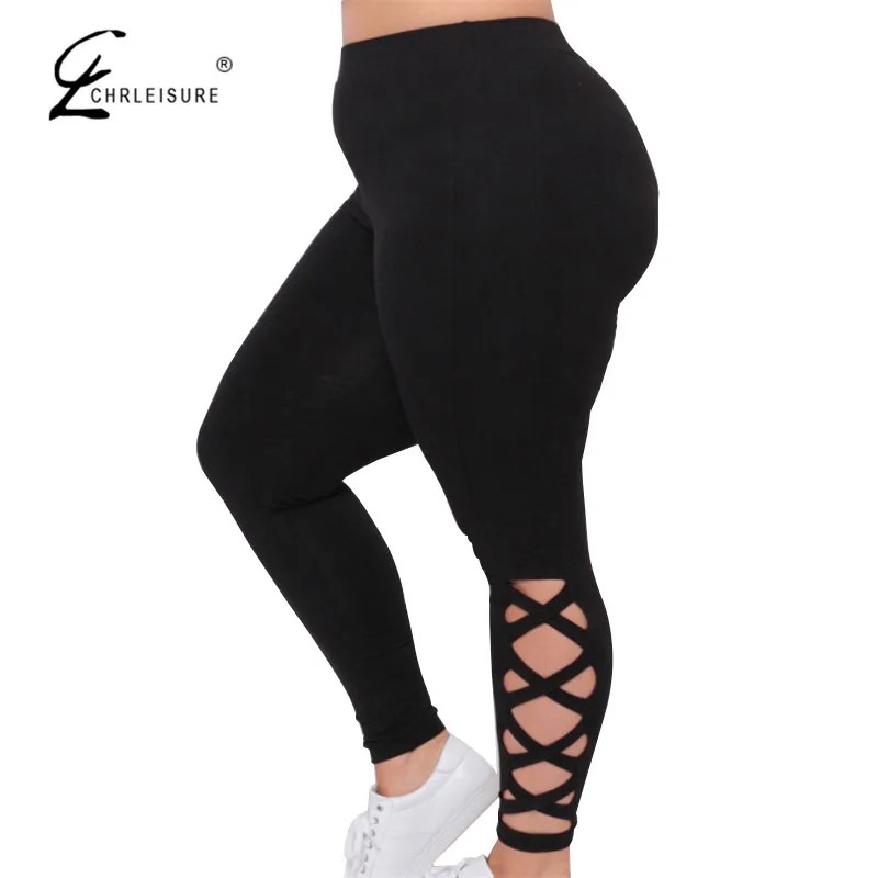 Buy Chrleisure L 4xl Women Plus Size Black Leggings
