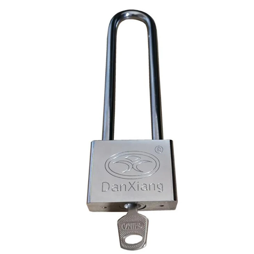 Electroplated Iron Long Shackle Keyed Padlock With 3 Key 50mm Width ...