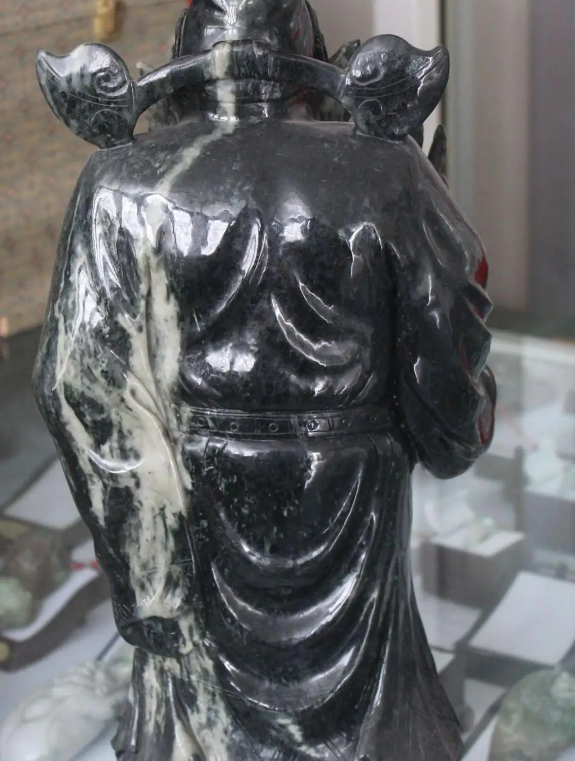 16" Chinese Natural Jade Zhong Kui ChungKuel God Catch Demon Devil ...