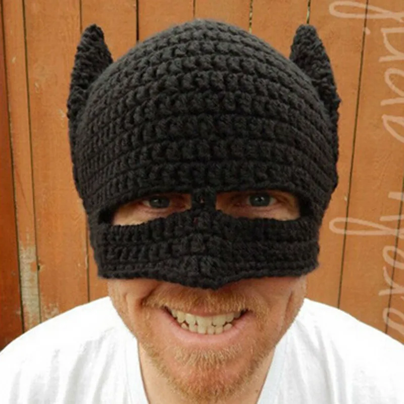 New Funny Handmade Batman Mask Hats Knitted Beanie hat Man Women Winter ...