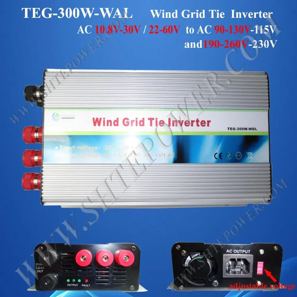300W Grid Tie Inverter for wind turbine, Pure sine wave Power Inverter ...