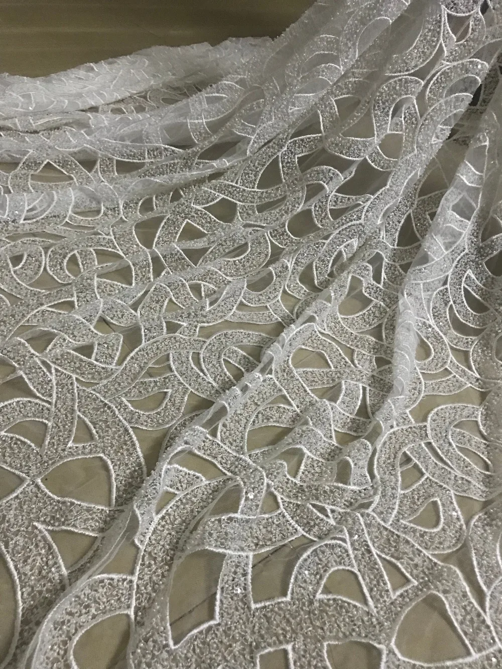 Última tela de encaje francés mech nigeriano SYJ 32713 bordado tela de ...