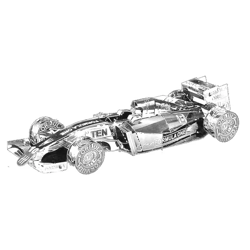 F1 Racing Car 3D Metal Puzzle Jigsaws Silver 3D DIY Laser Cutting Car ...