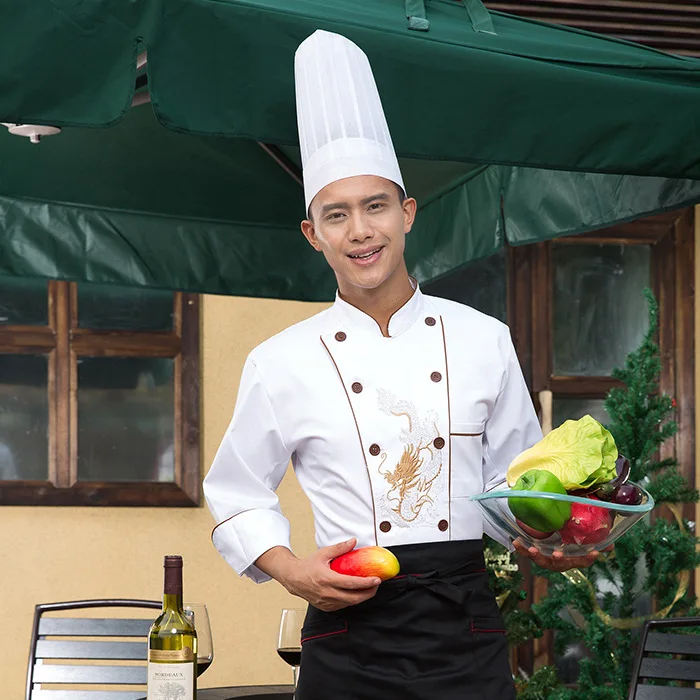 Chef-Wear-Long-Sleeved-Adult-White-Chef-Jacket-Kitchen-Chef-Uniform ...