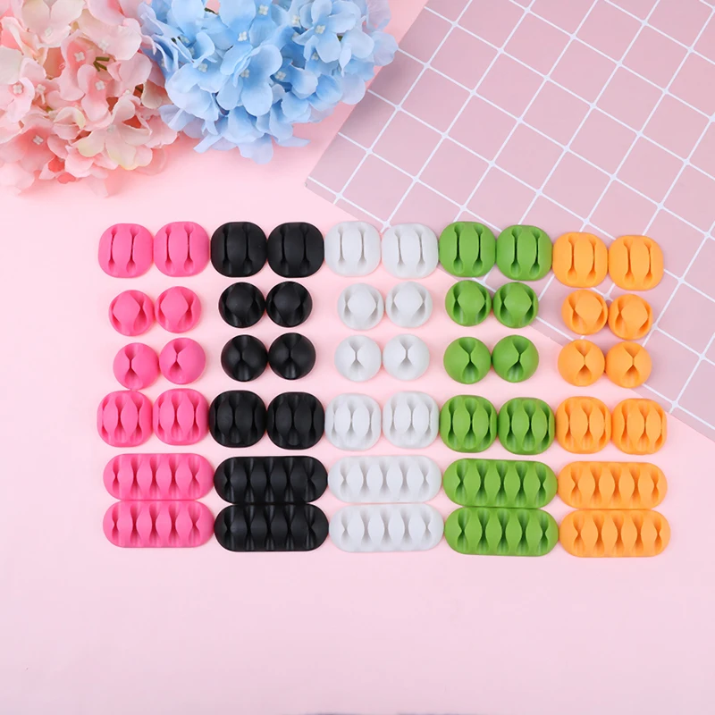 10Pcs Multipurpose Single Double Five Holes Wire Cord Cable Clips Ties ...