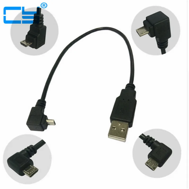 Up & Down & Left & Right Angled 90 Degree Micro USB Male to USB male ...