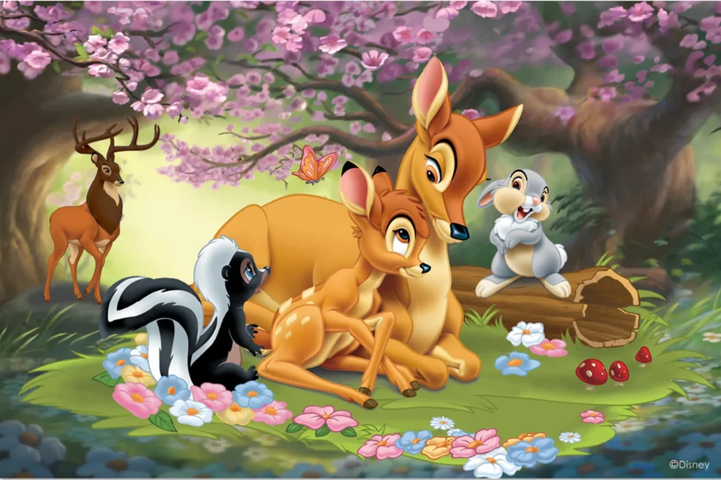 7x5FT Fairy Forest Bambi Deer Family Cherry Flowers Custom Photo Studio ...