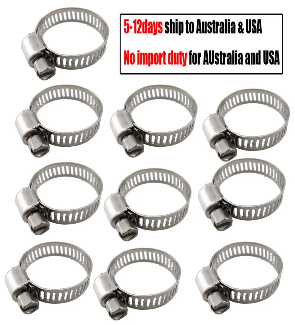 Quality Stainless Steel Hose Clamps 10-16 Mm 10 Pieces - Bolts - AliExpress