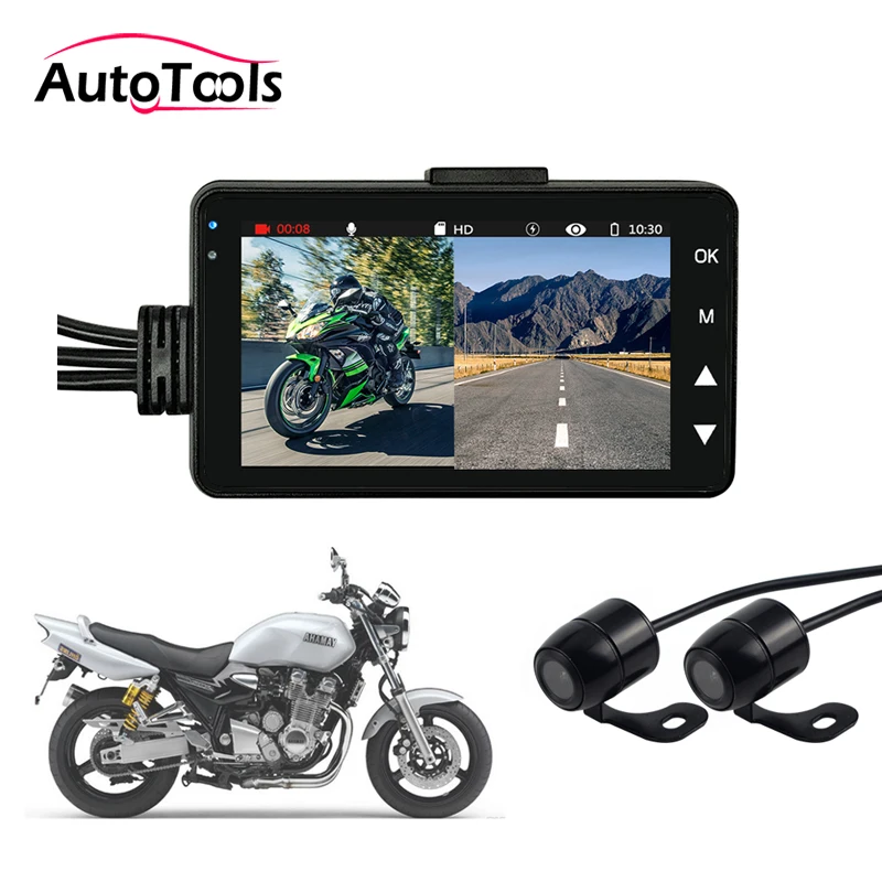 Motorcycle DVR Camera Motor Dash Cam with Dual Front Rear Recorder ...