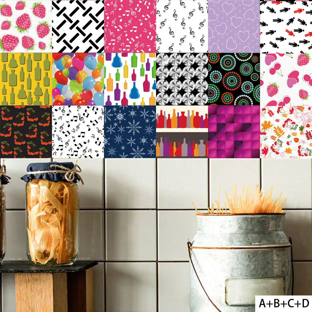 Retro Creative Tile Stickers Living Room Bedroom Wall Love Stickers ...