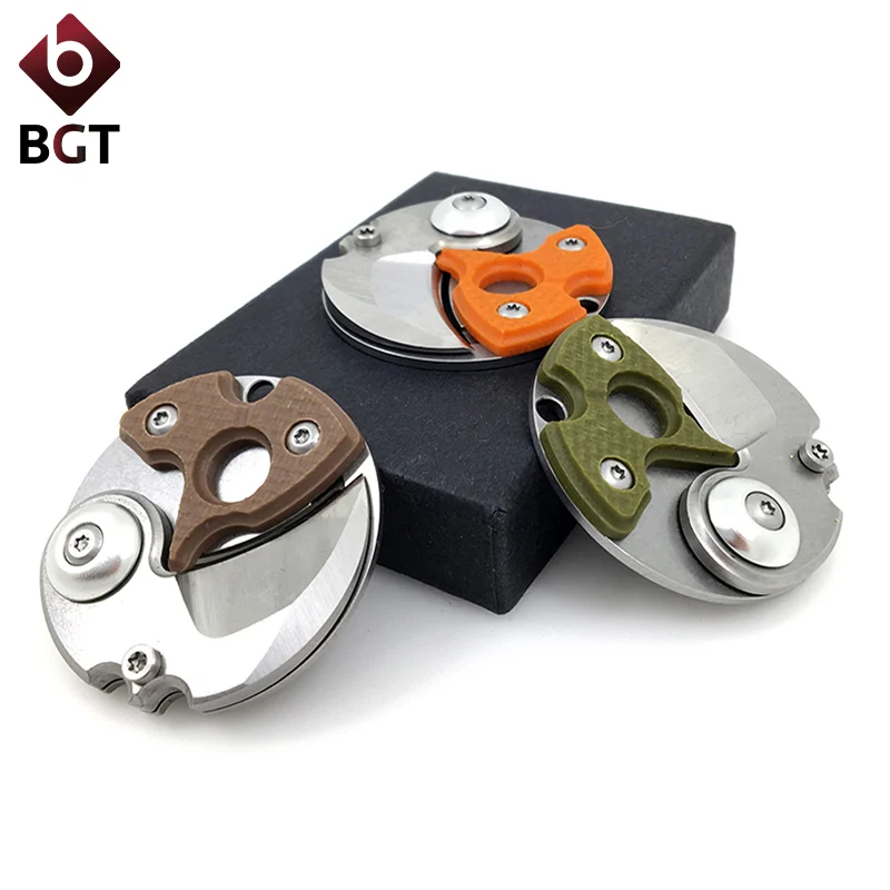 BGT-Coin-Folding-Pocket-Knife-440C-Blade-G10-Handle-Combat-EDC-Portable ...