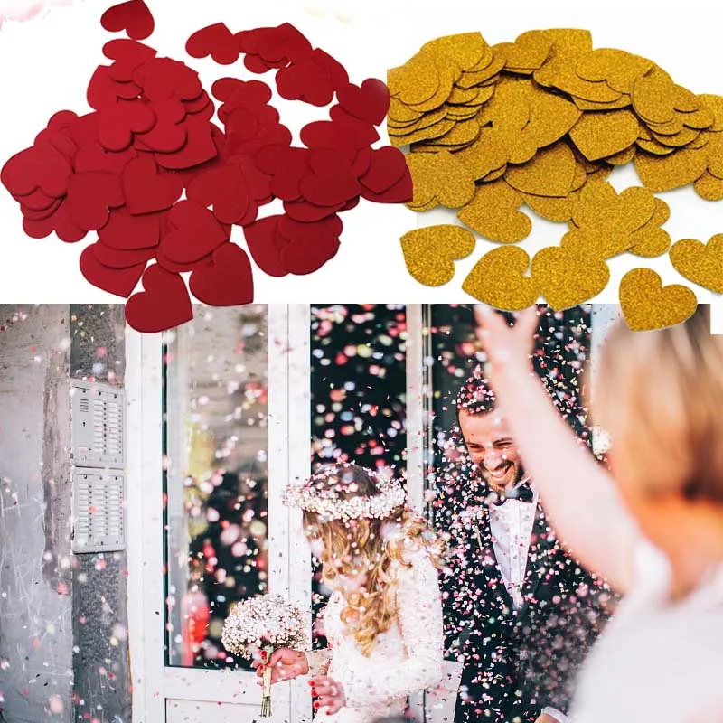 100pcs Hearts Table Confetti Sprinkles Paper Wedding Confetti Sparkle ...