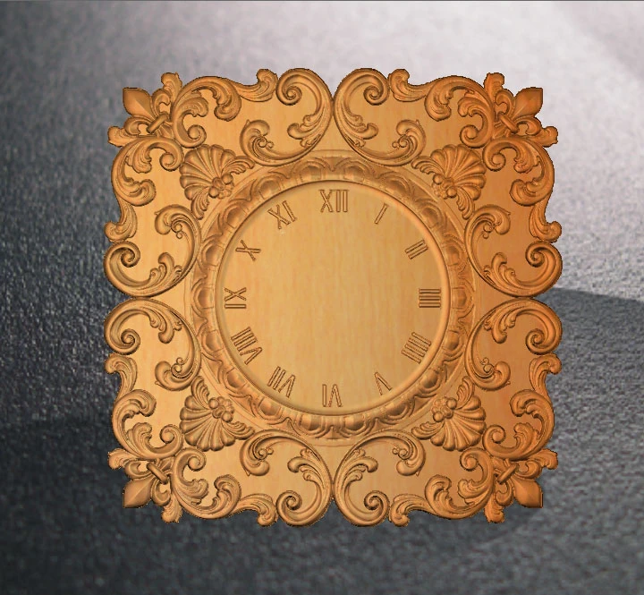 clock 3D relief STL model for cnc router carving engraving artcam type3 ...
