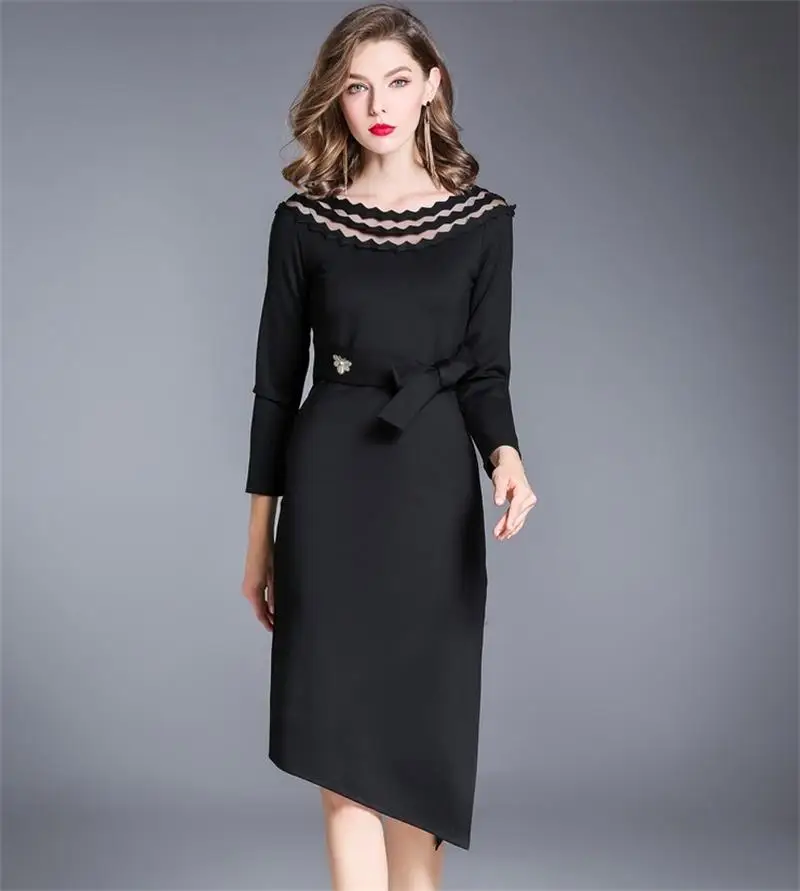 Summer Dress 2017 Elegant Women Fashion Dress European Design O neck ...