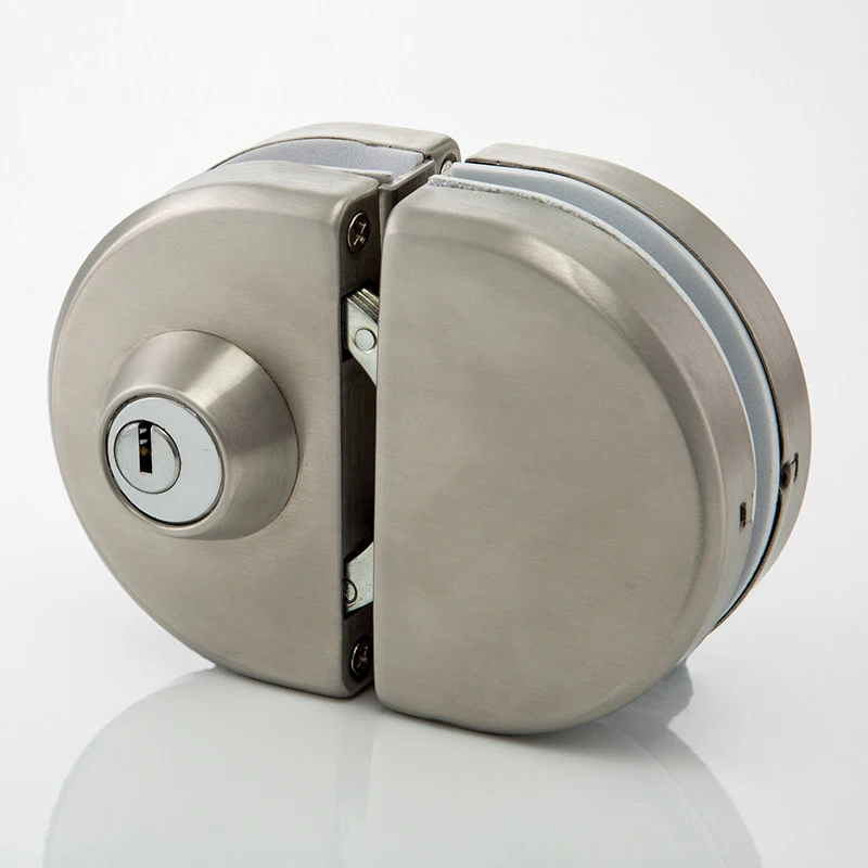 Open-free-frameless-glass-door-lock-Stainless-steel-wire-drawing-semi ...