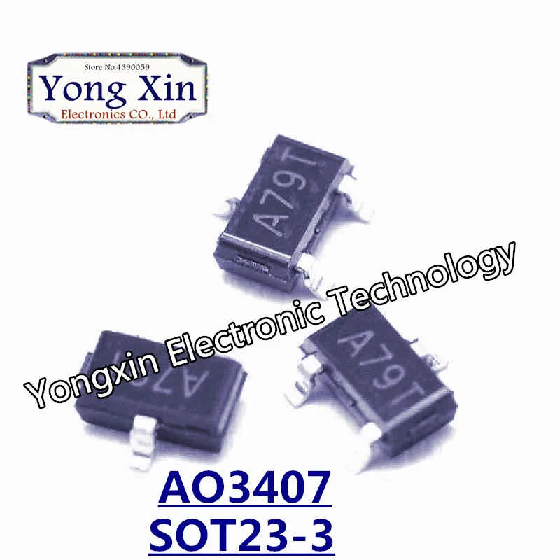 50 Uds AO3407 3407 SOT23 3 MOSFET A79T MOSFT P Ch 30V 3.6A 64mOhm ...