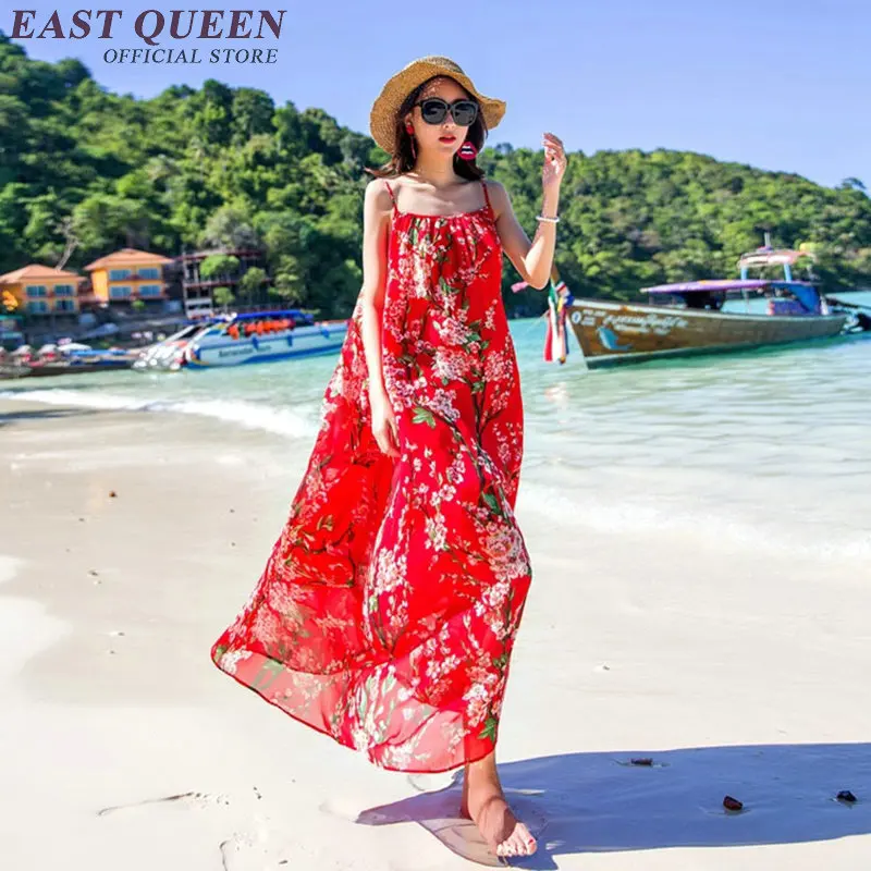 Woman-summer-beach-long-summer-sundresses-female-summer-floral-beach ...