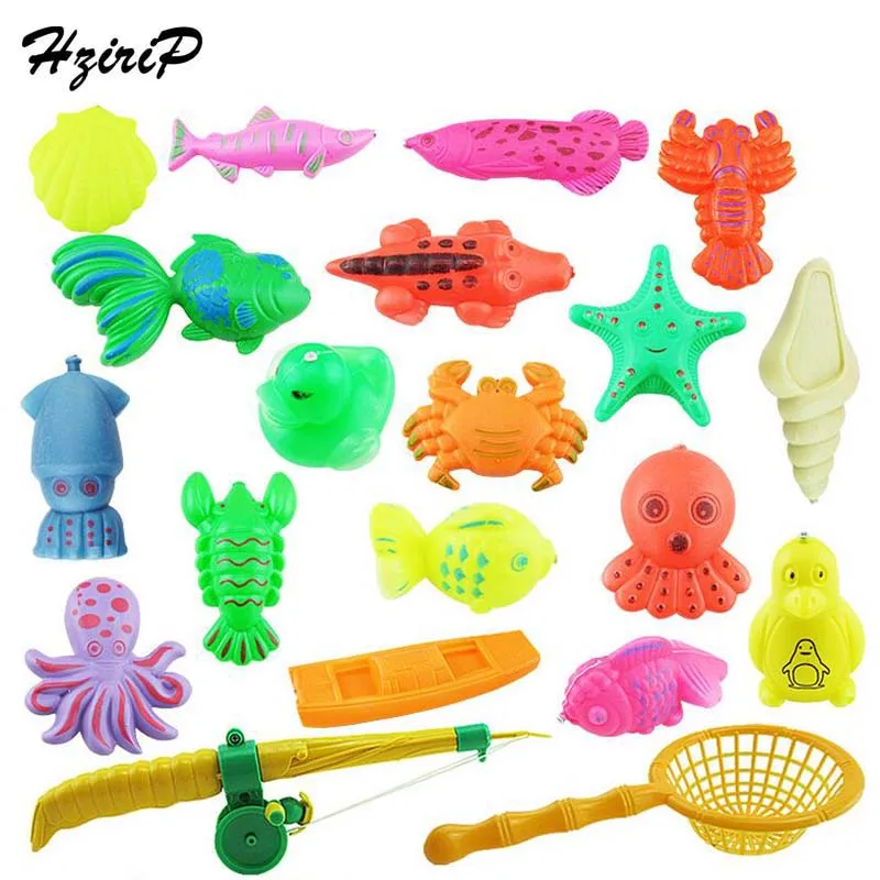 HziriP Hot Sale 23pcs/set Baby Magnetic Fishing Toy Rod Net Set ...